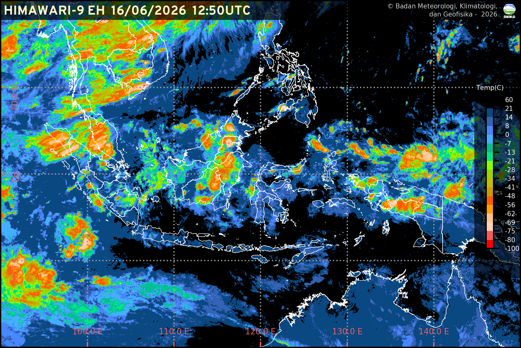Satelit Himawari-9 IR Enhanced [Indonesia] | BMKG